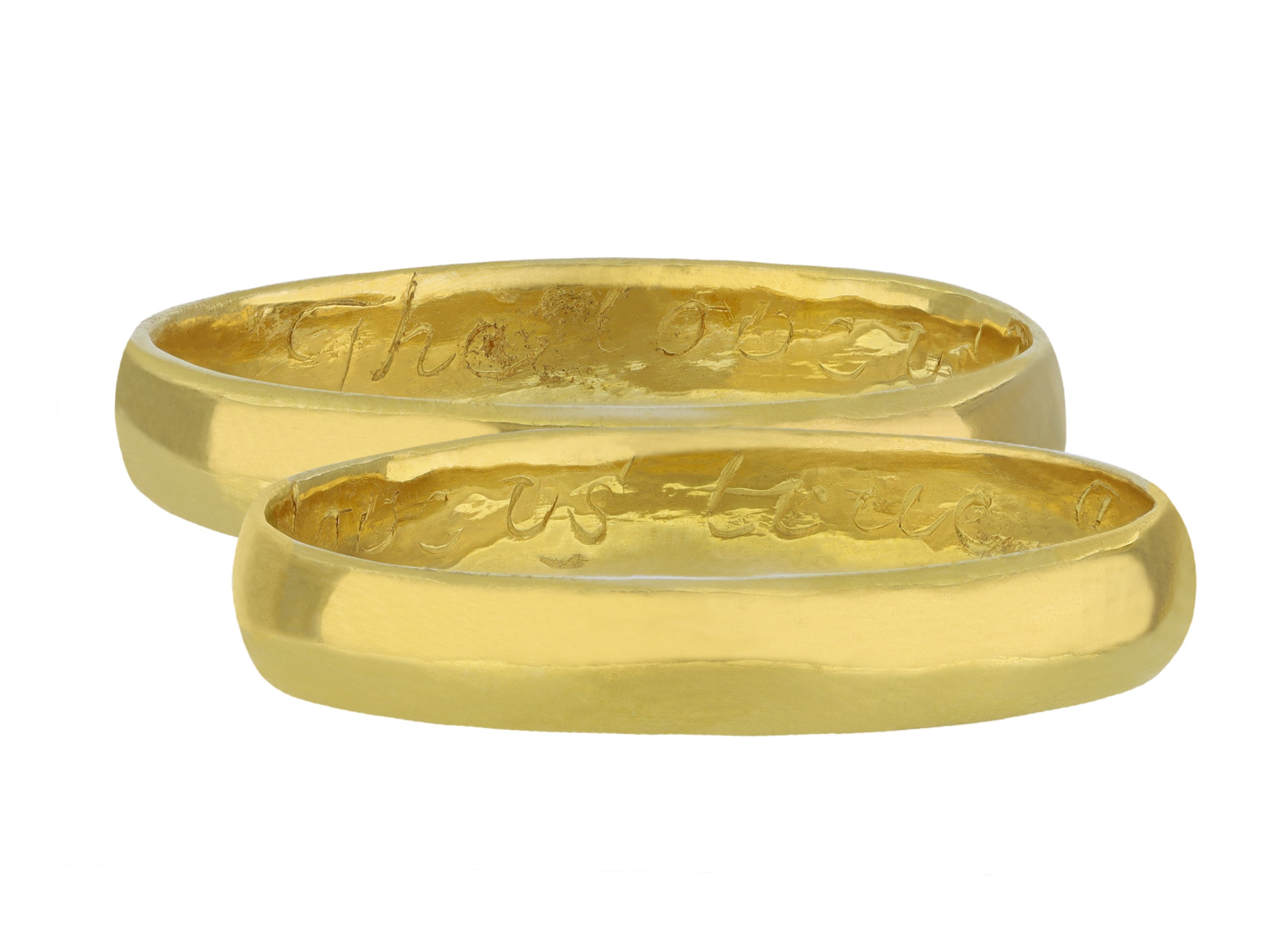Gold posy ring, ‘The love is true IOU&r | Ref 26798