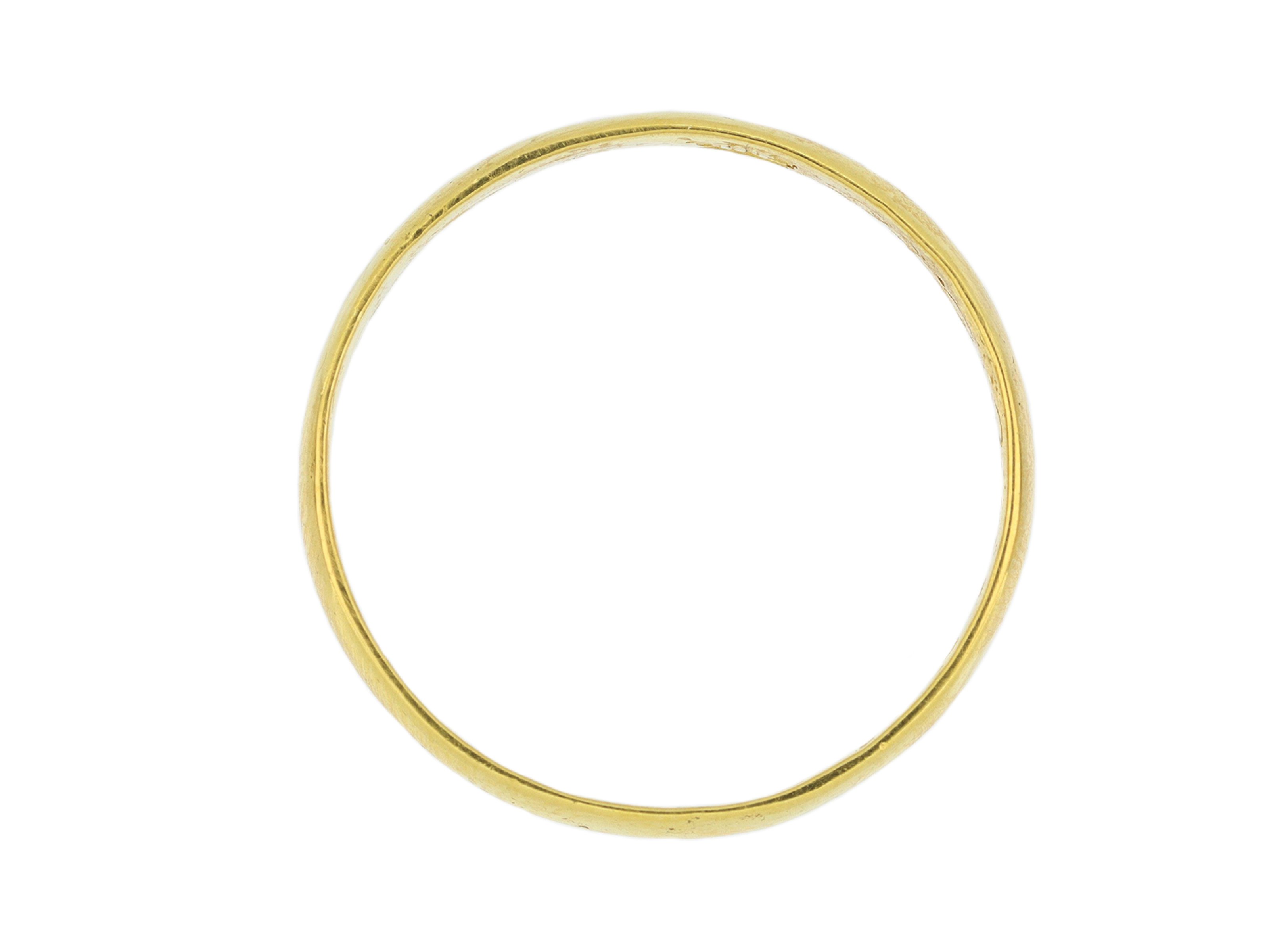 Gold posy ring, ‘The love is true IOU&r | Ref 26798