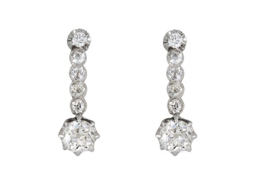 Belle Époque diamond drop earrings, Fr | Ref 26202