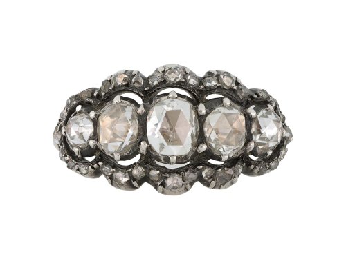 Victorian diamond five stone cluster ring, ci | Ref 28890